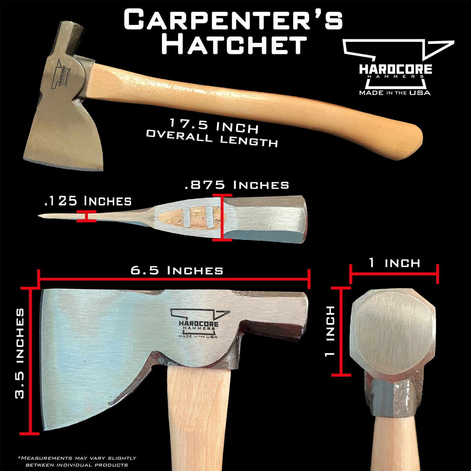 Hardcore Hammers Carpenter's Hatchet - Premium Woodworking Tool